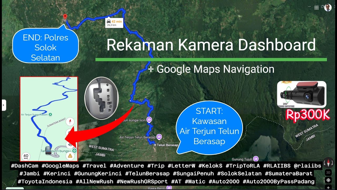 Rekaman Kamera Dashboard + Google Maps Navigation #dashcam #allnewrush ...