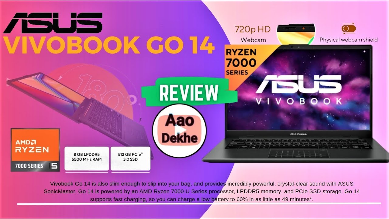 Best Laptop Under ₹50000 Asus Vivobook Go 14 AMD Ryzen 5 | Review | SSD ...