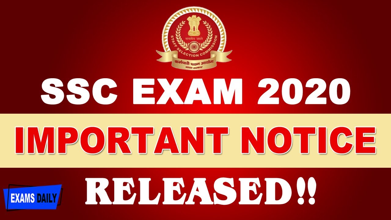 SSC Official Important Notice -Out !! | SSC Aspirants Must Watch | SSC ...