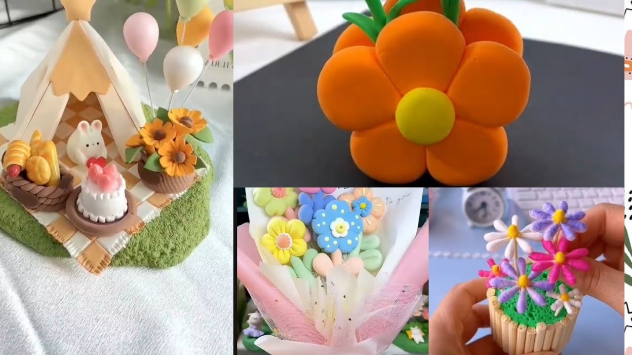 Cute lovingly kawai flowers making with playdough ☺️☺️☺️ - YouTube