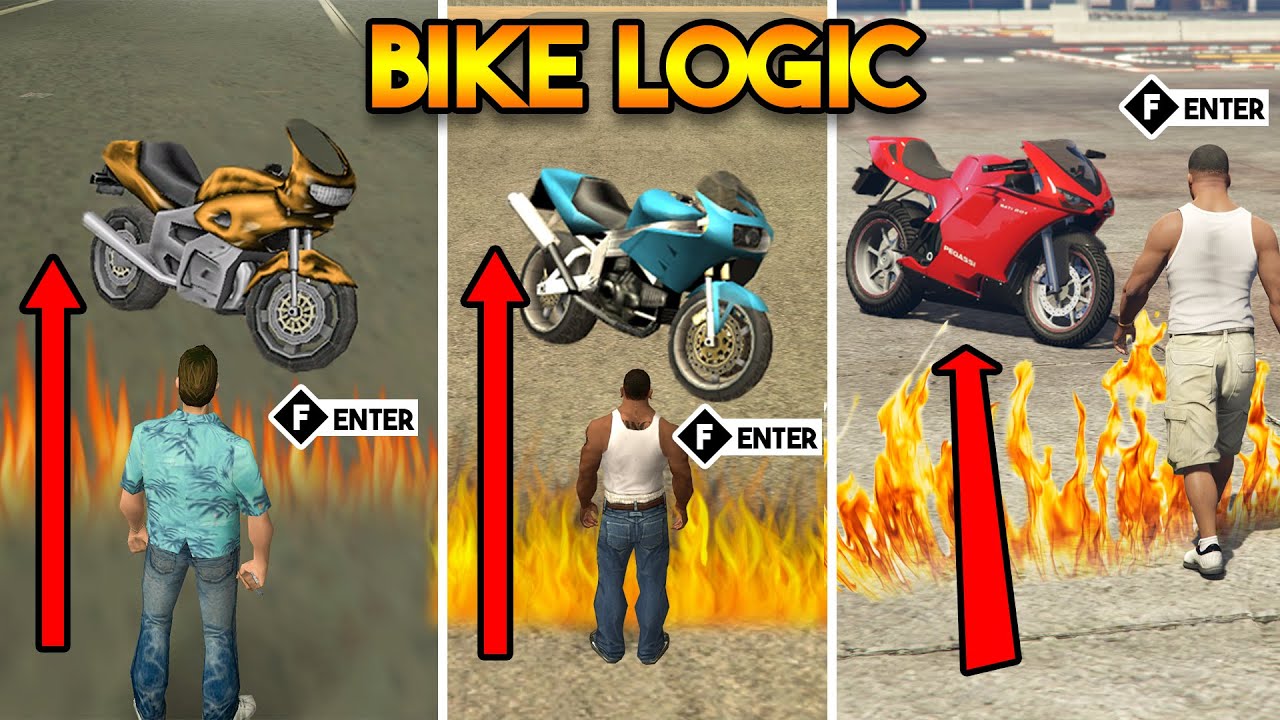 Bike Logic in Every GTA game (What will Happen? GTA 5 to GTA 3) - YouTube