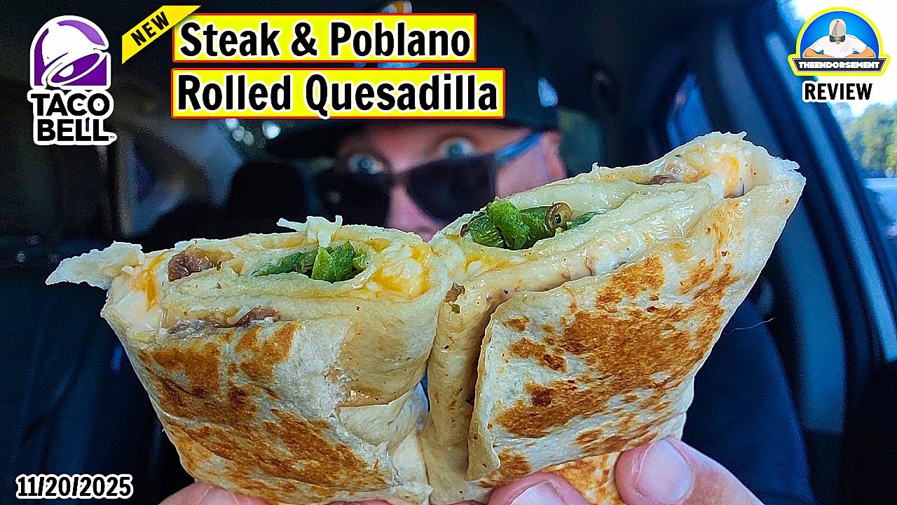 Taco Bell® Steak & Poblano Rolled Quesadilla Review! 🥩🫑🌯 | Their BEST ...