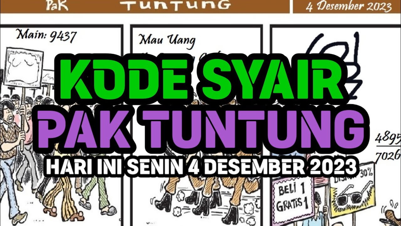 Kode Syair Pak Tuntung Hari Ini Senin 4 Desember 2023 - YouTube