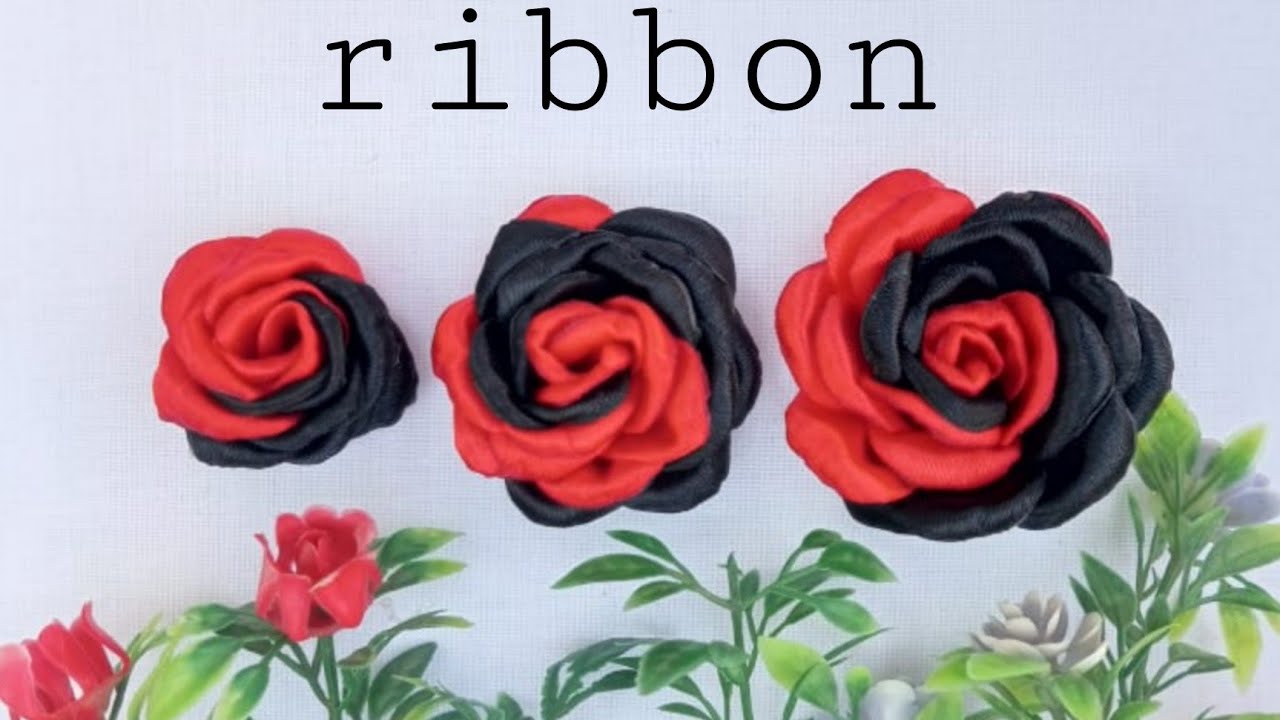 DIY Satin Ribbon Rose flower / How to make ribbon rose / ribbon hacks ...