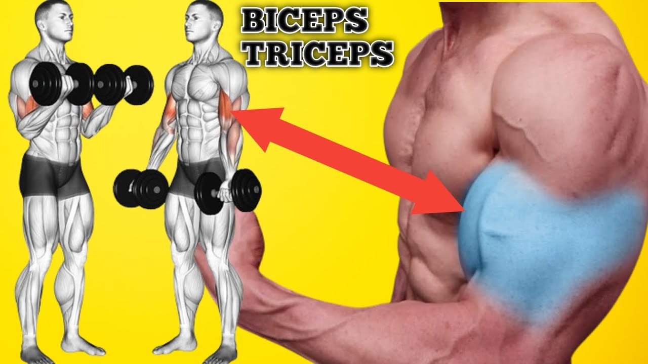 Biceps And Triceps Workout At Home With Dumbbell - YouTube