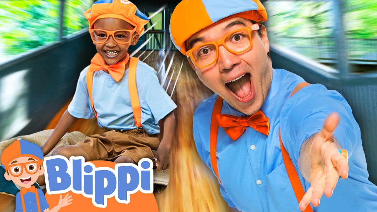 Red Light, Green Light & Big Slide Games with Blippi! - YouTube
