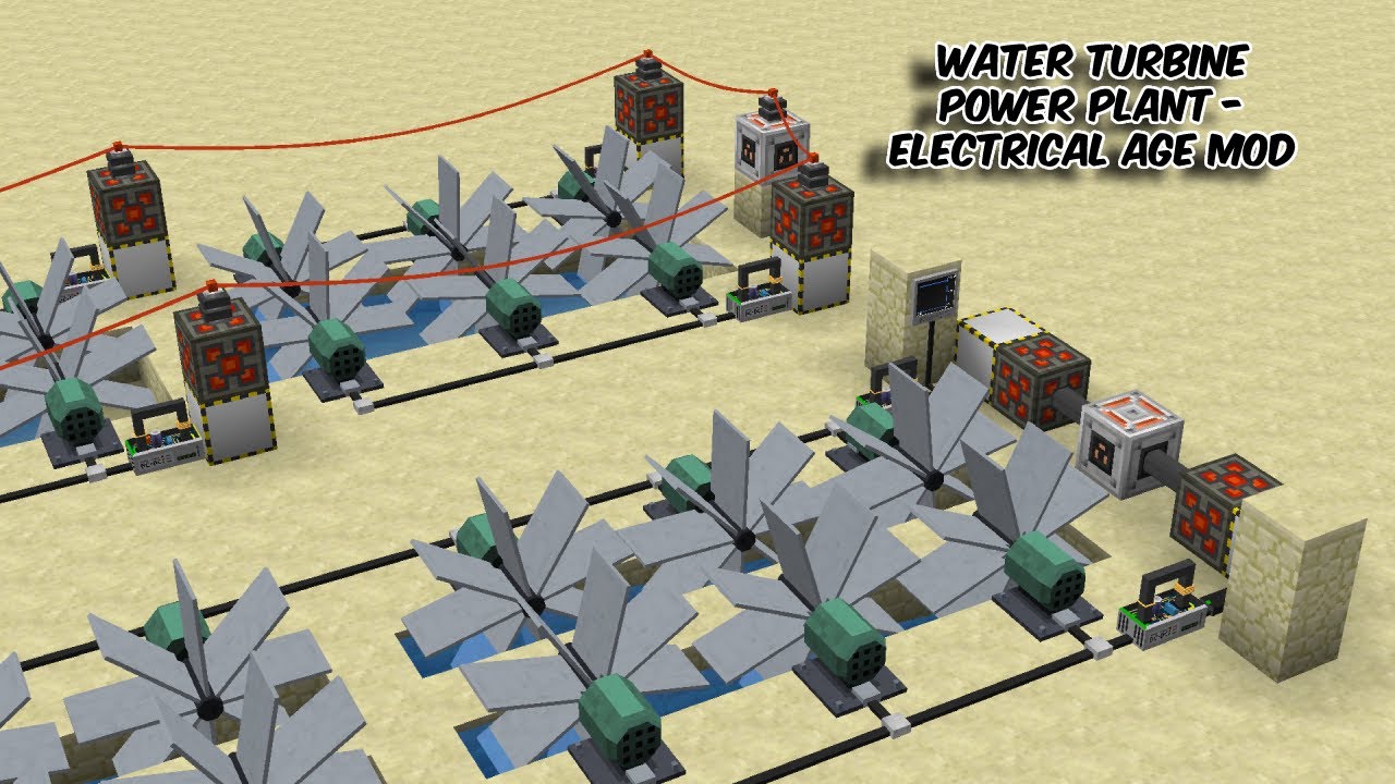 Water Turbine Power Plant - Electrical Age & HBM's NTM || Minecraft ...