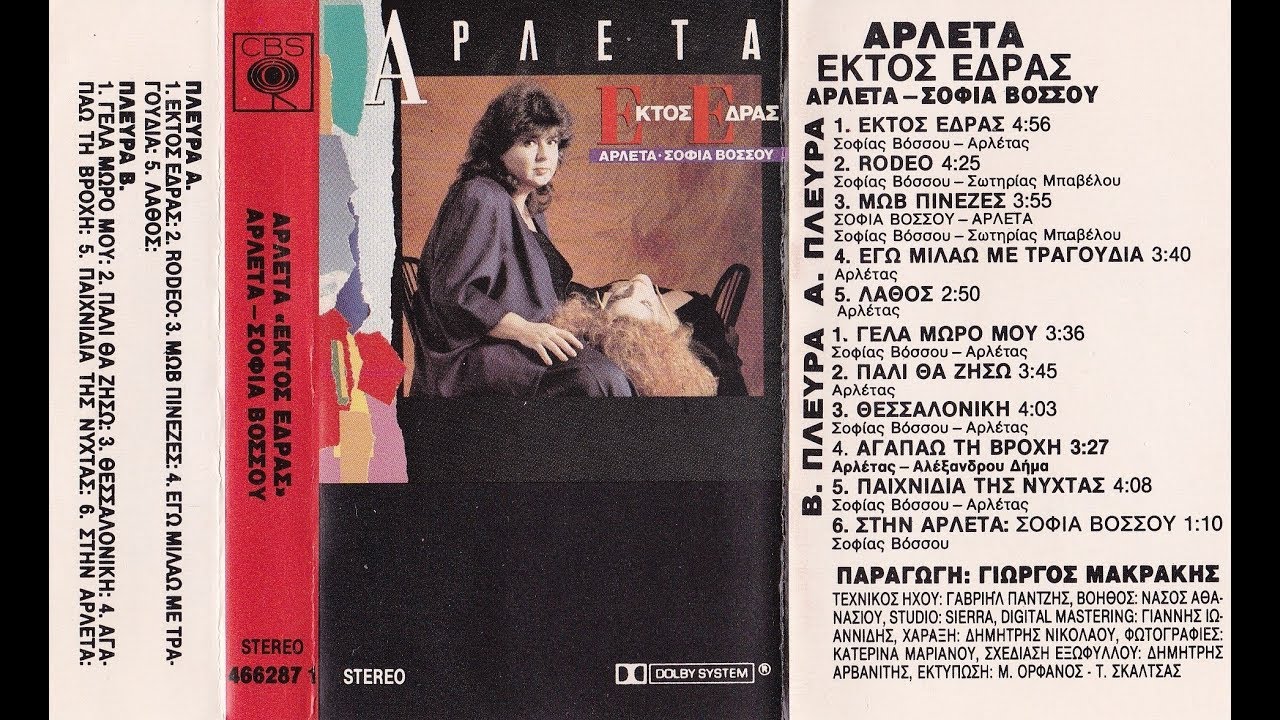 ΕΚΤΟΣ ΕΔΡΑΣ-1989-ΑΡΛΕΤΑ ΣΟΦΙΑ ΒΟΣΣΟΥ (full alboum) - YouTube