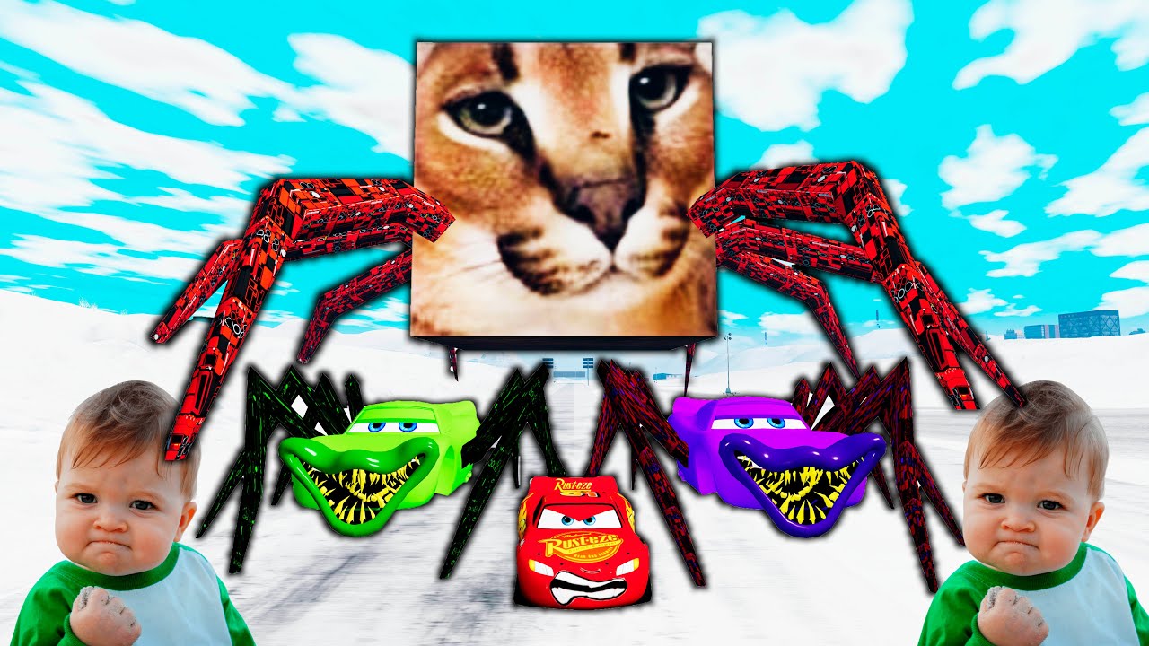 Lightning McQueen's Epic Escapes from Monster Floppa in Beamng Drive ...