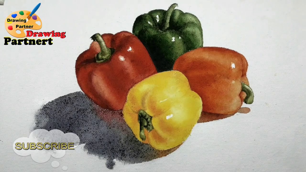 Watercolor Painting ¦¦ Capsicum || Drawing Partner || - YouTube