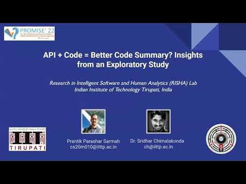 API + Code = Better Code Summary? Insights from an Exploratory Study - YouTube
