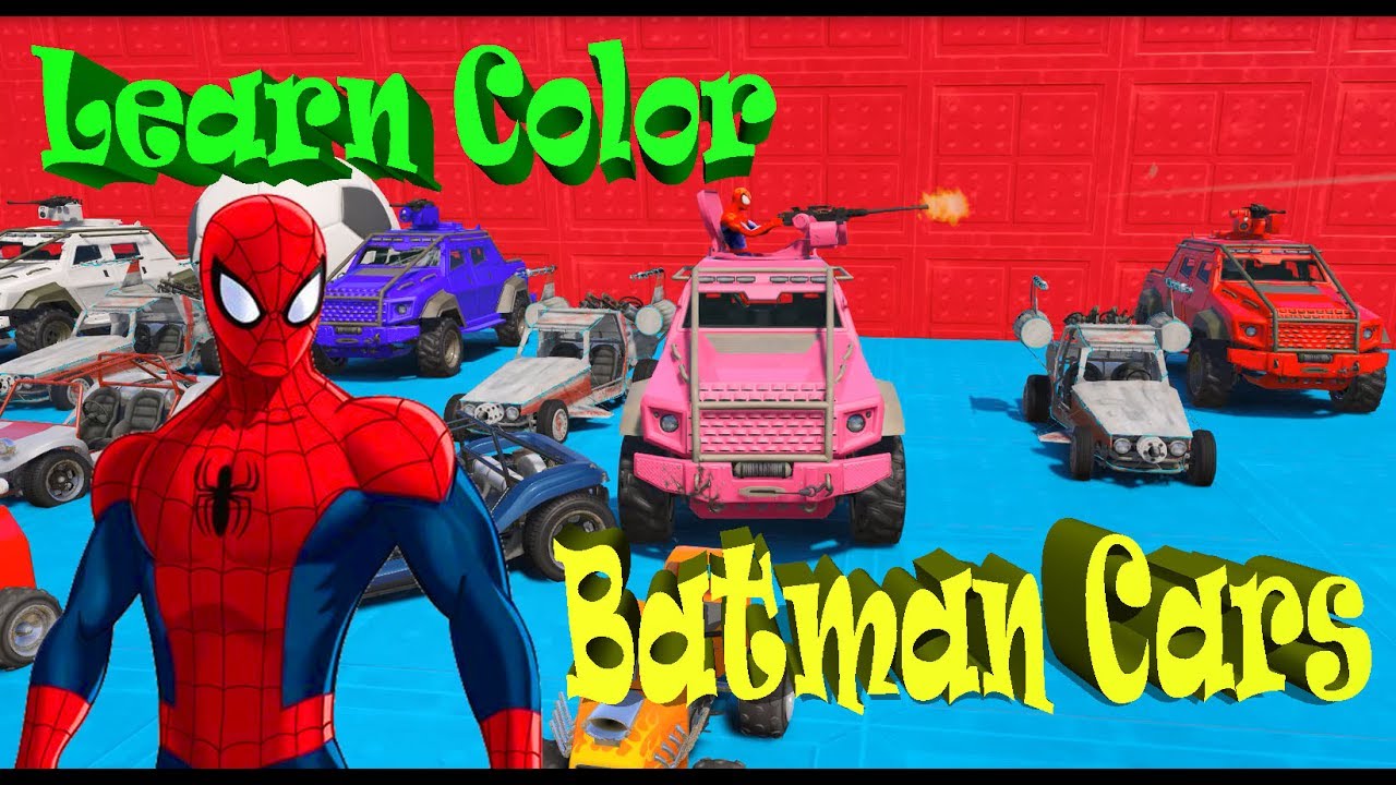 Learn Color Combat Cars Spider Man Lightning Combat Cars - YouTube