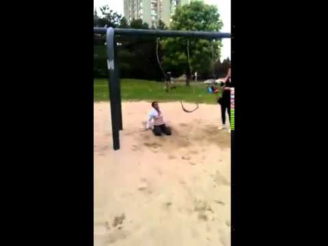 Girl Slams to Ground After Falling Off Swing - YouTube