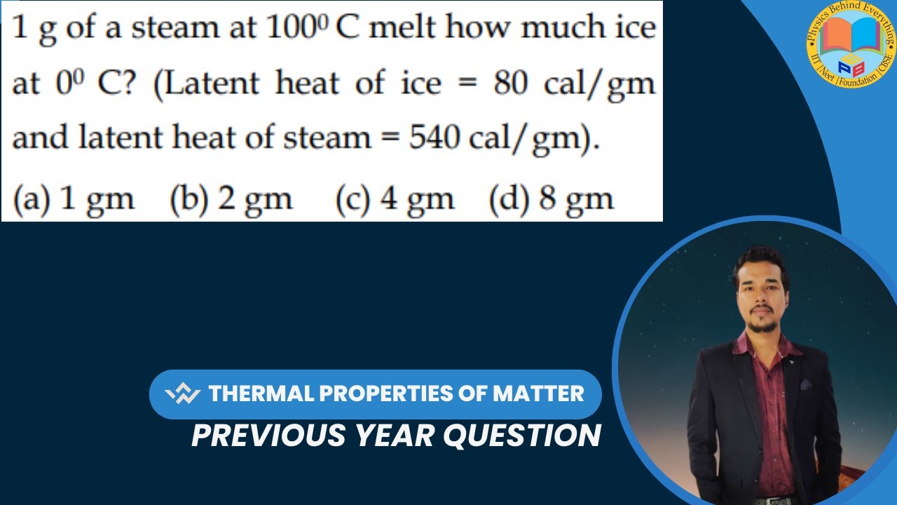1 g of a steam at 100 degree Celsius melt how much ice at 0 degree ...