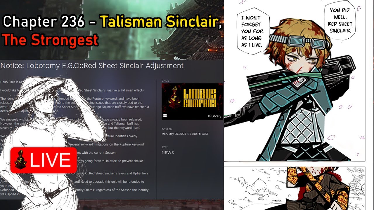 The Tale Of Talisman Sinclair (His Final Day) | Limbus Company - YouTube