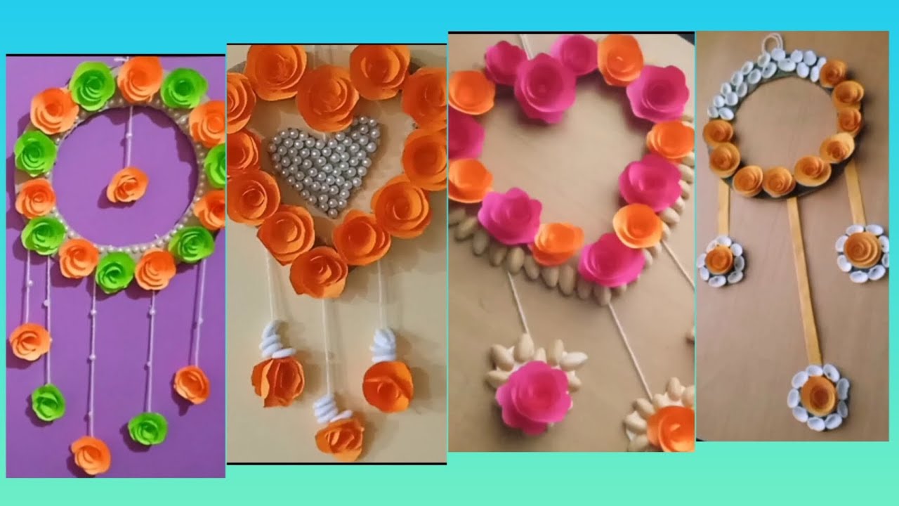 unic paper flower wall hanging 💖💗#diy #craft #youtubevideo - YouTube