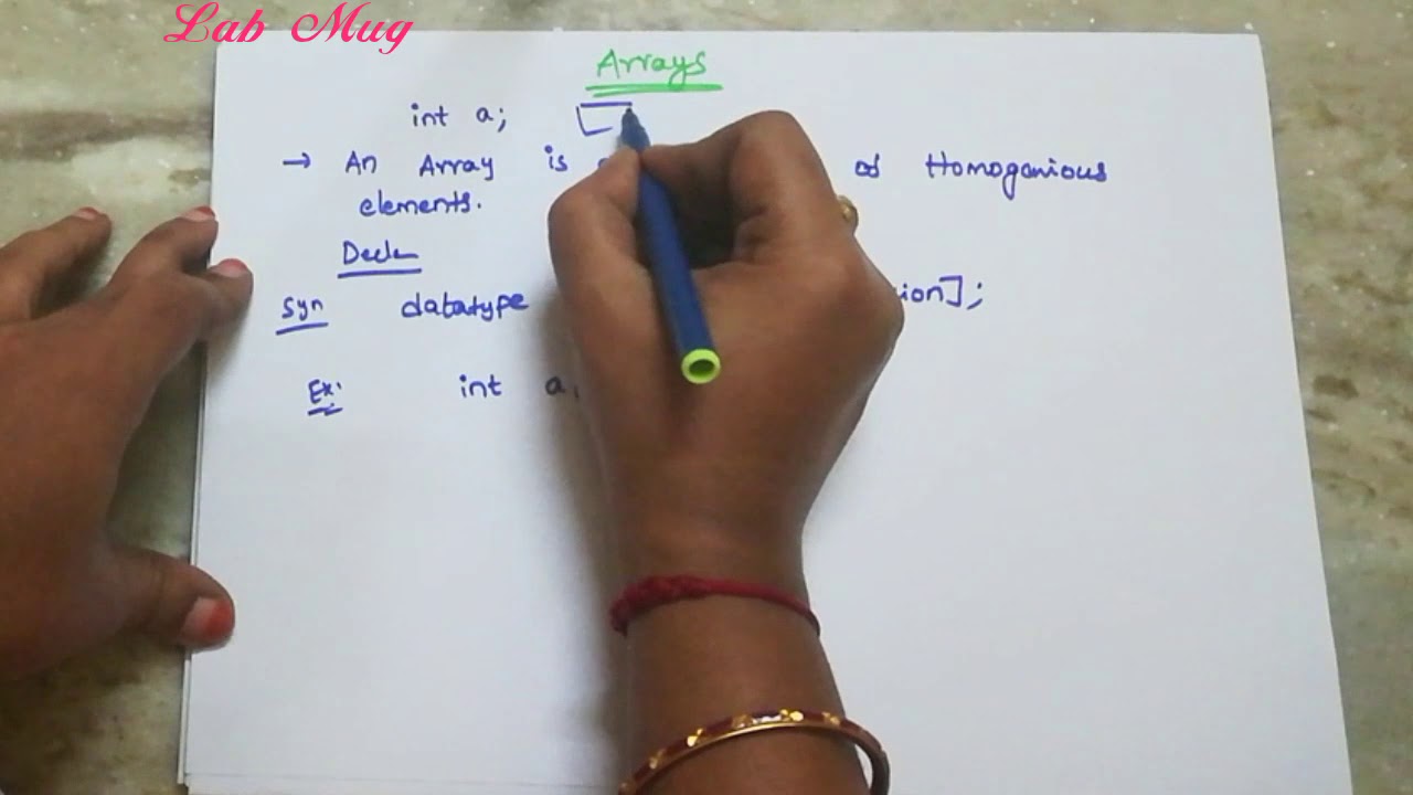 Arrays 34 C Programming In Telugu Youtube