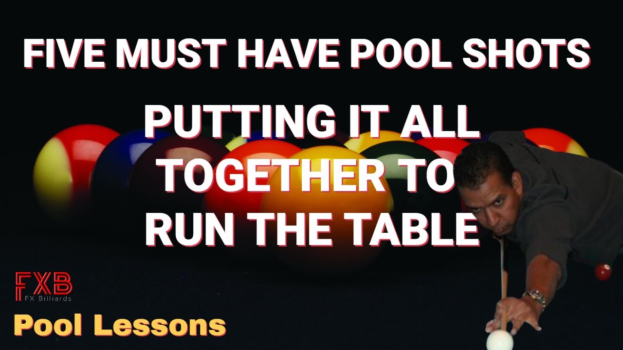 FIVE MUST HAVE POOL SHOTS - (PUTTING IT ALL TOGETHER) Three Runs Using ...
