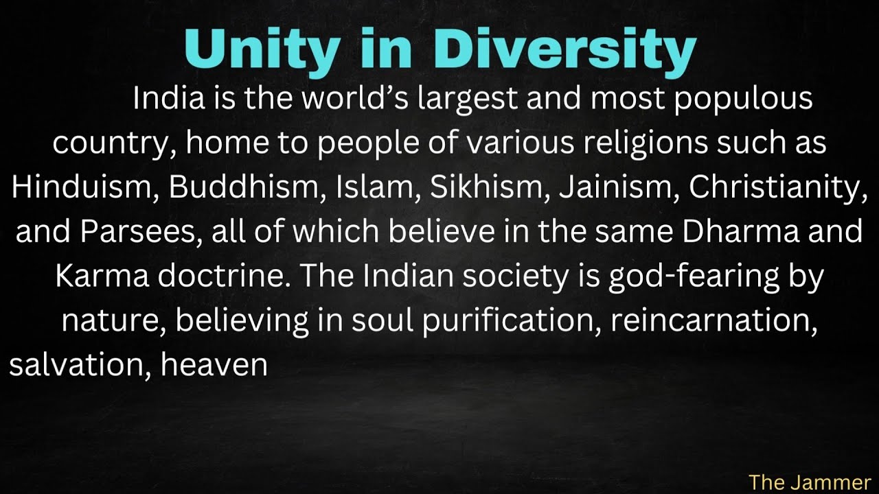 Essay On Unity in Diversity With Easy Language In English | The Jammer ...