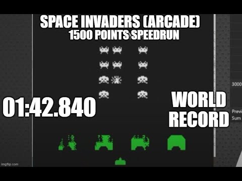 Space invaders (arcade) 1500 points Speedrun Former World Record in 01: ...