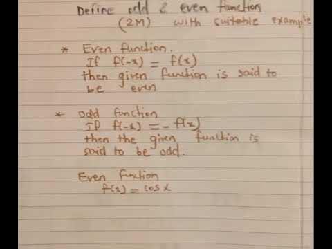 1 Even and odd function with example-imp for MSBTE board exam - YouTube