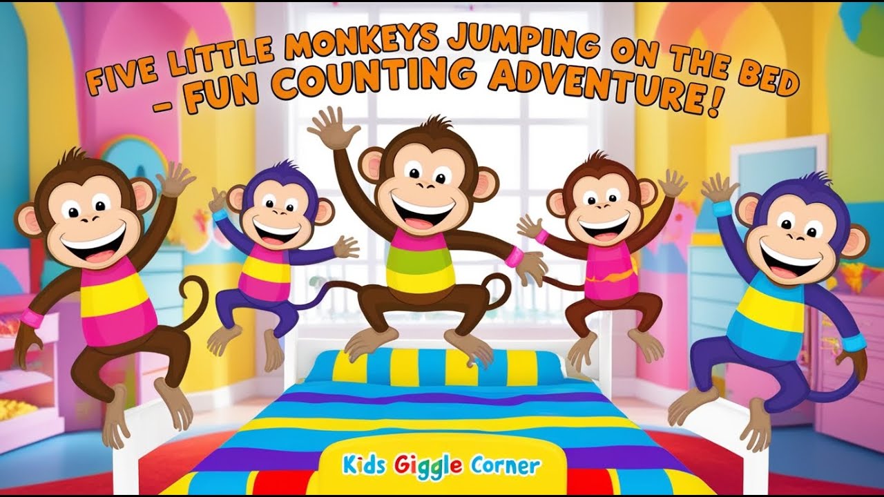 Five Little Monkeys Jumping on the Bed – Fun Counting Adventure! | Kids ...