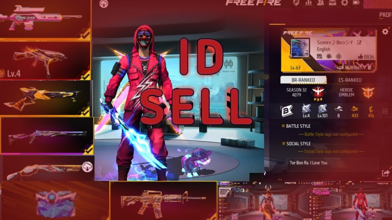 FREE FIRE ID SELL || FF ID LOW PRICE || FREE FIRE TODAY ID SELL || EVO ...