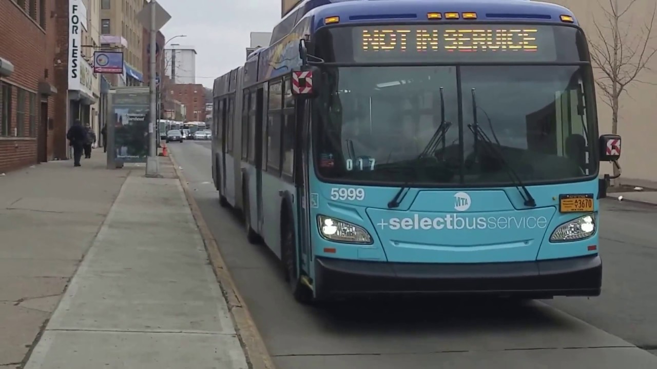 Boarding this MTA NYCTA Q44 SBS XD60 WiFi USB bus number 5999 Bronx ...