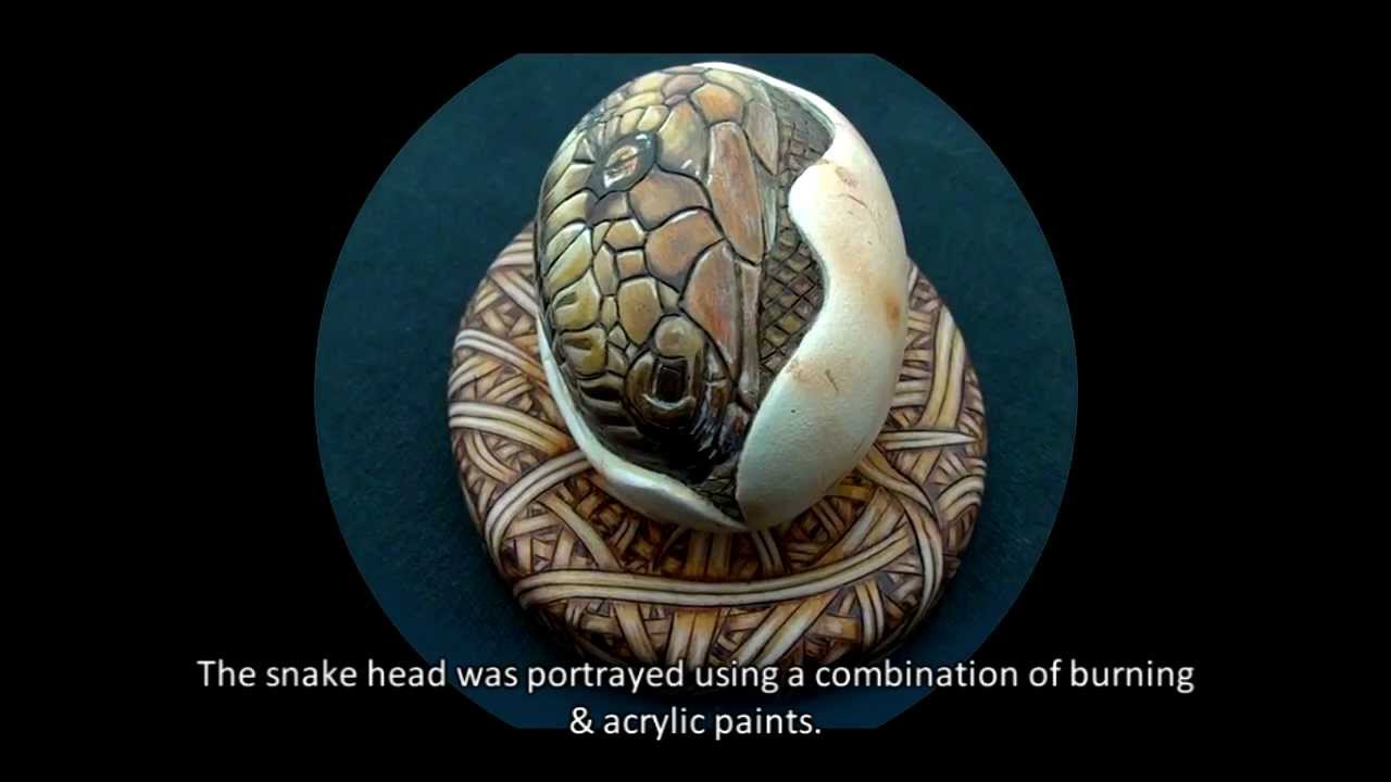 'Scrub Python' - Pyrography Art Snippet #1. 3D Snake Emerging from Egg ...