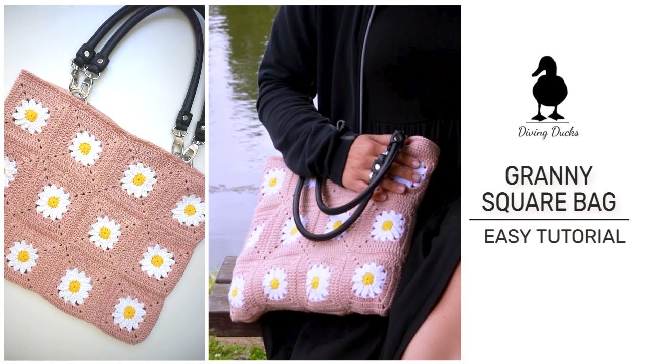 MY "Daisy" Granny Square BAG | FULL Crochet Bag Tutorial - YouTube