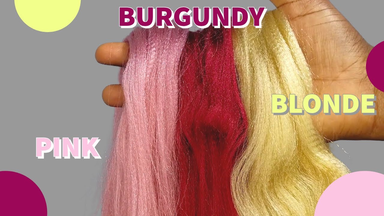 COLOR PINK, BURGUNDY AND BLONDE BRAIDING HAIR BLEND | BARBIE CUSTOM ...