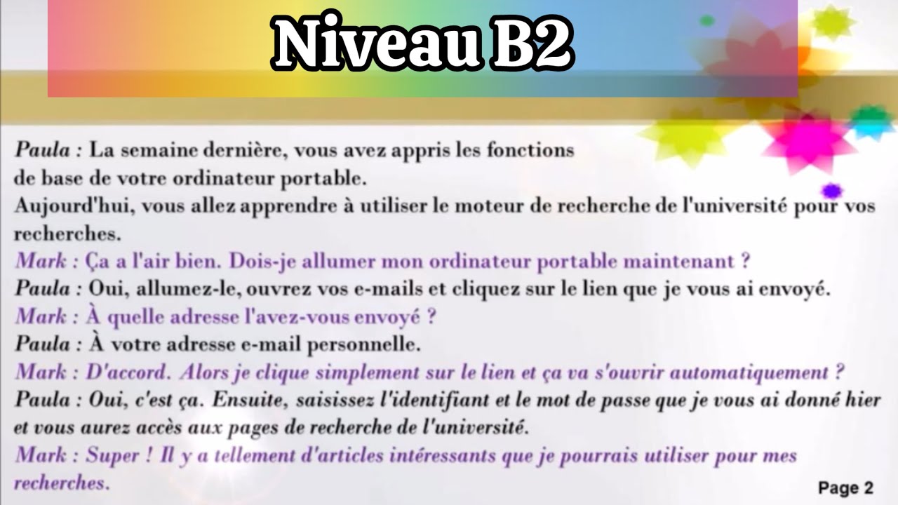 NIVEAU B2 Dialogues en français | Level B2 Dialogues in French | The ...