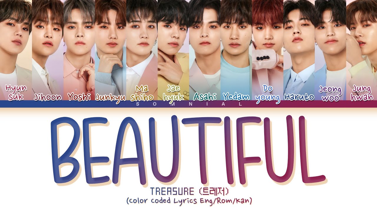 TREASURE BEAUTIFUL Lyrics (트레저 BEAUTIFUL 가사) (Color Coded Lyrics) - YouTube