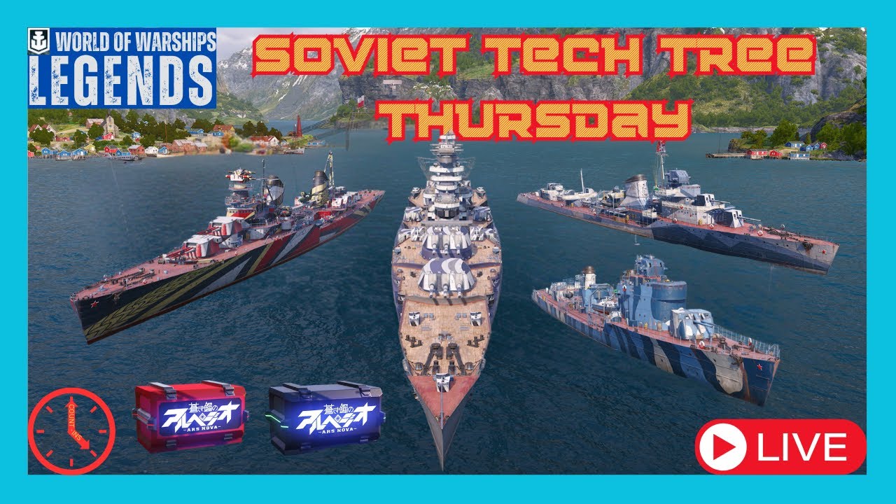 World of Warships:Legends - Soviet Tech Tree Thursday, Crate Opening # ...