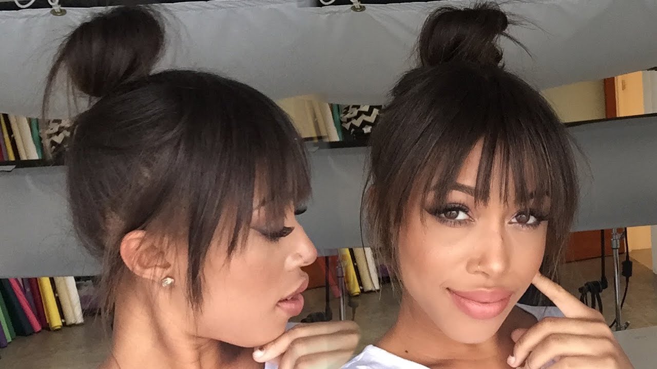 Top Knot with Bangs || Hair update - YouTube