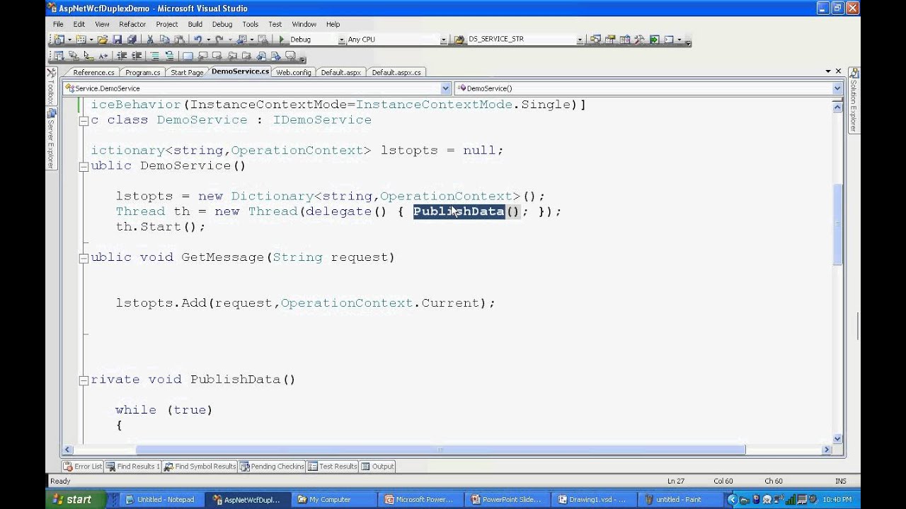WCF Duplex contracts - Subscriber-publisher modal, WsDualHttpBinding - YouTube