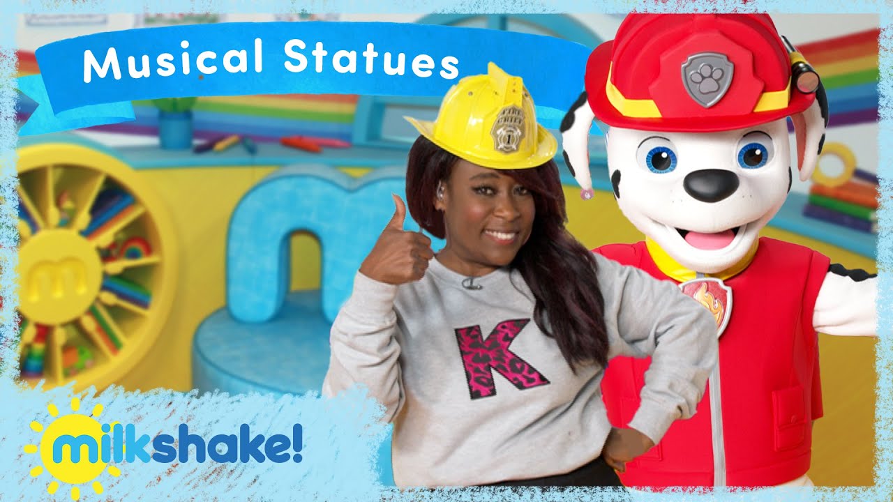 Milkshake! Studio Games | Musical Statues | Kemi and Marshall - YouTube