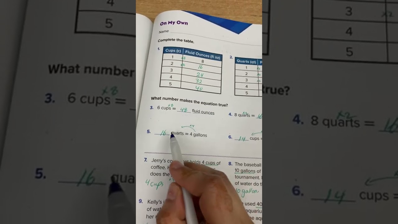 Reveal Math Grade4 Lesson 13-3 Relate customary units of capacity - YouTube