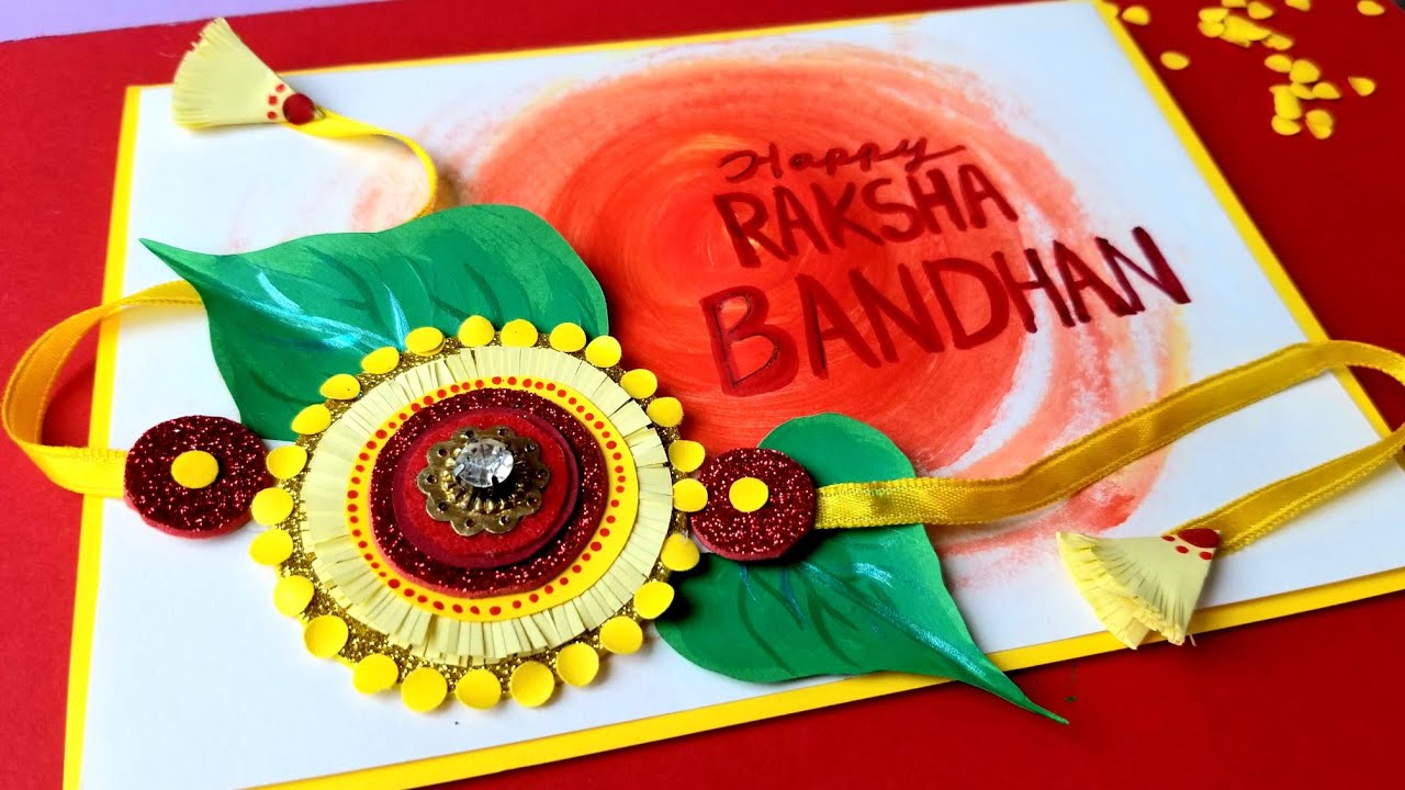 Rakhi Making Craft-Card & Decoration ideas | Rakhi Card Best for school ...