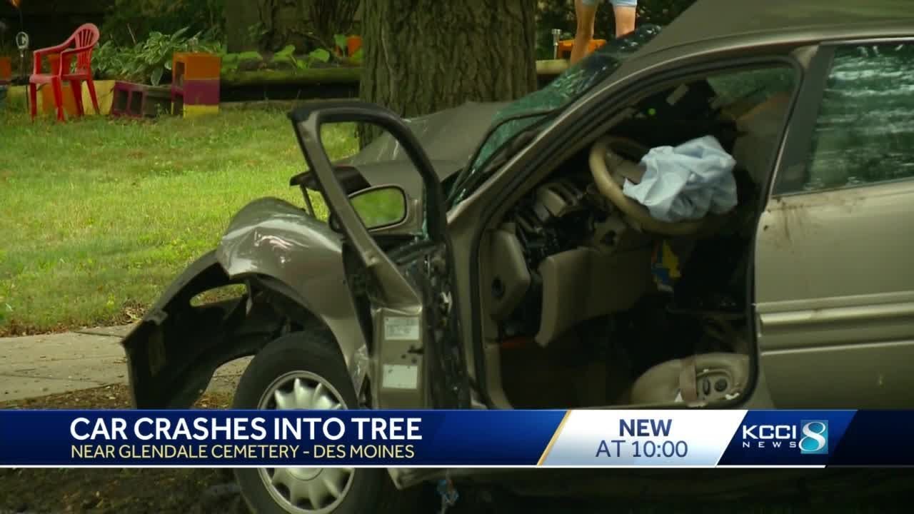 Police investigate car crash into tree - YouTube