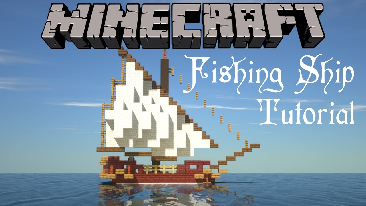 Minecraft Tutorial: How to Make a Fishing Boat/Ship (Sloop) - YouTube