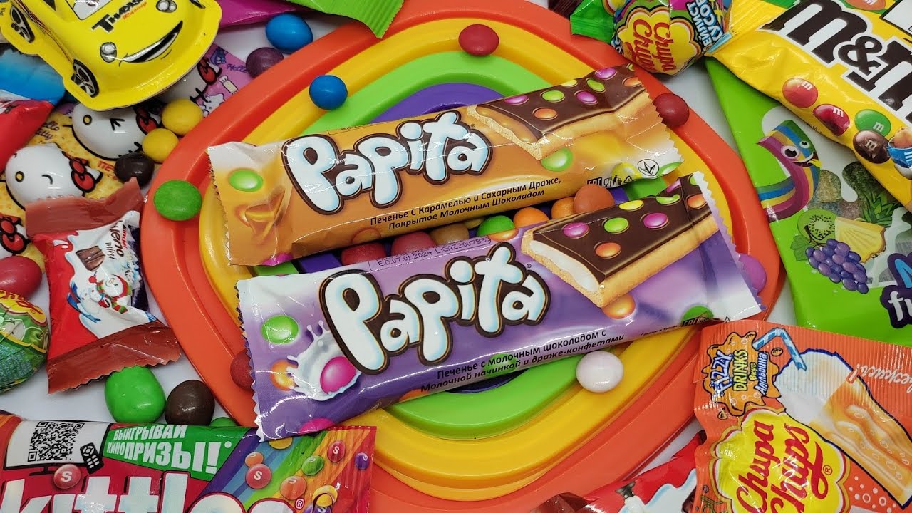 ASMR 🪅unpacking candy👻. Papita. Yummy😋 cookies with chocolate 🍫 and ...