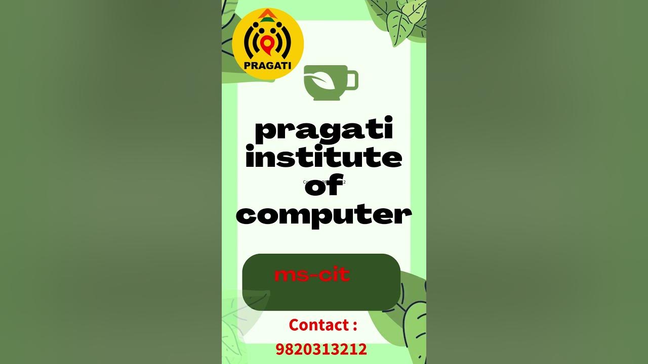 Pragati Institute Of Computer, Airoli #pragati #parth #MS-CIT #Klic # ...