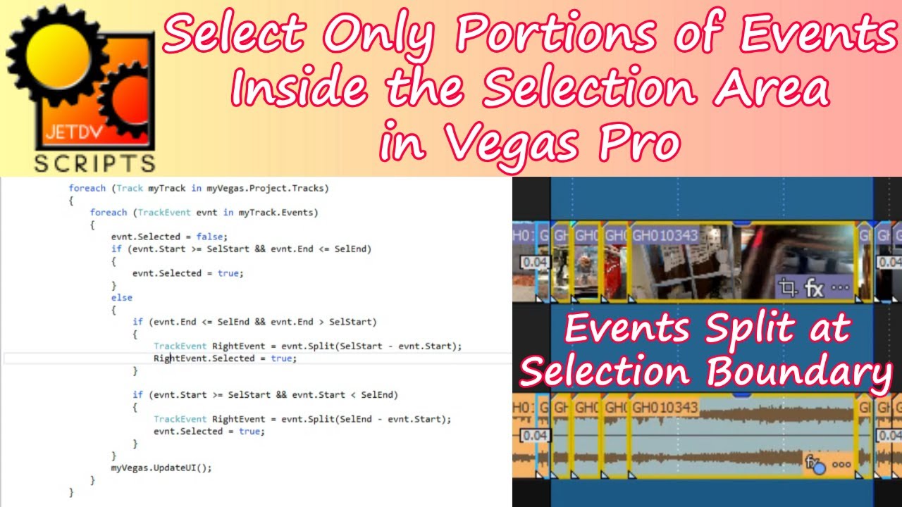 Select All Events Inside the Selection Area Splitting at the Selection ...
