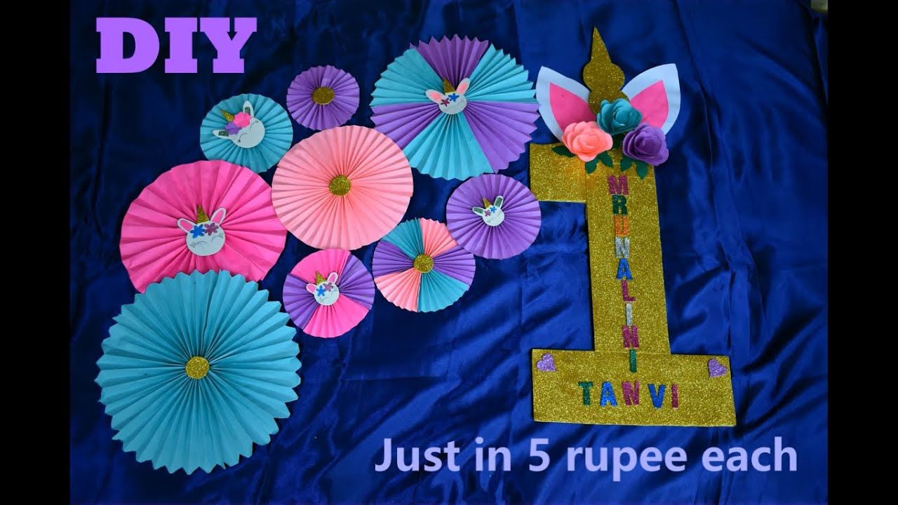 PAPER FAN DIY BACKDROP|FIRST BIRTHDAY HOME MADE DECORATION|SIMPLE EASY ...