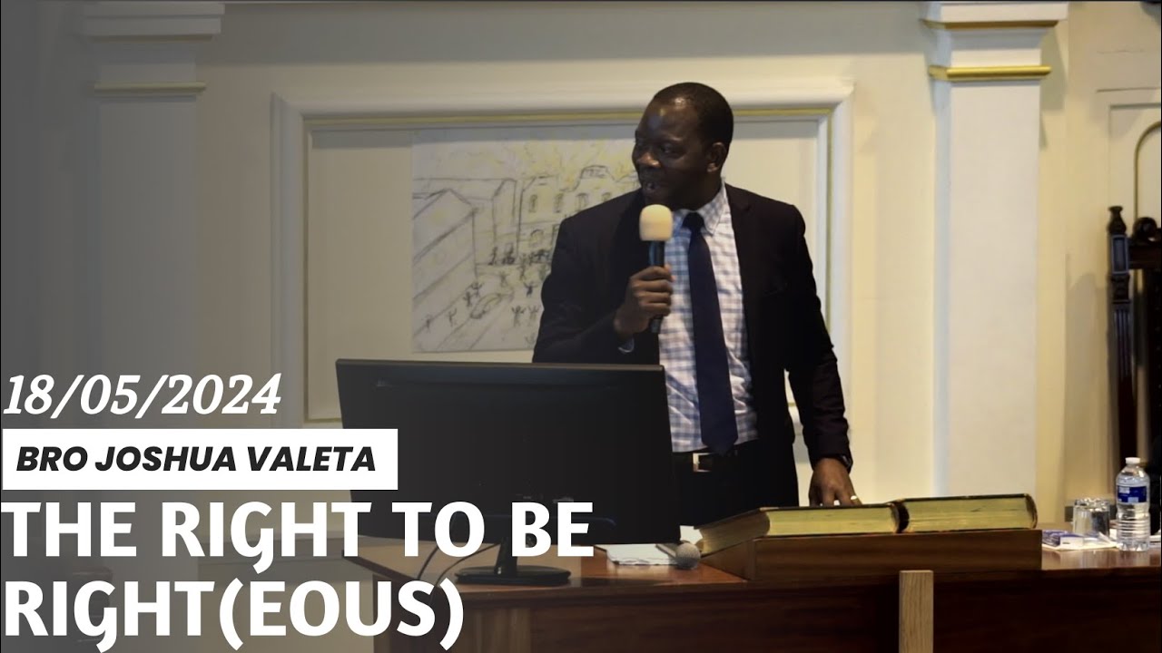 You Have The Right to Be Right(eous) |Bro. Joshua Valeta - YouTube