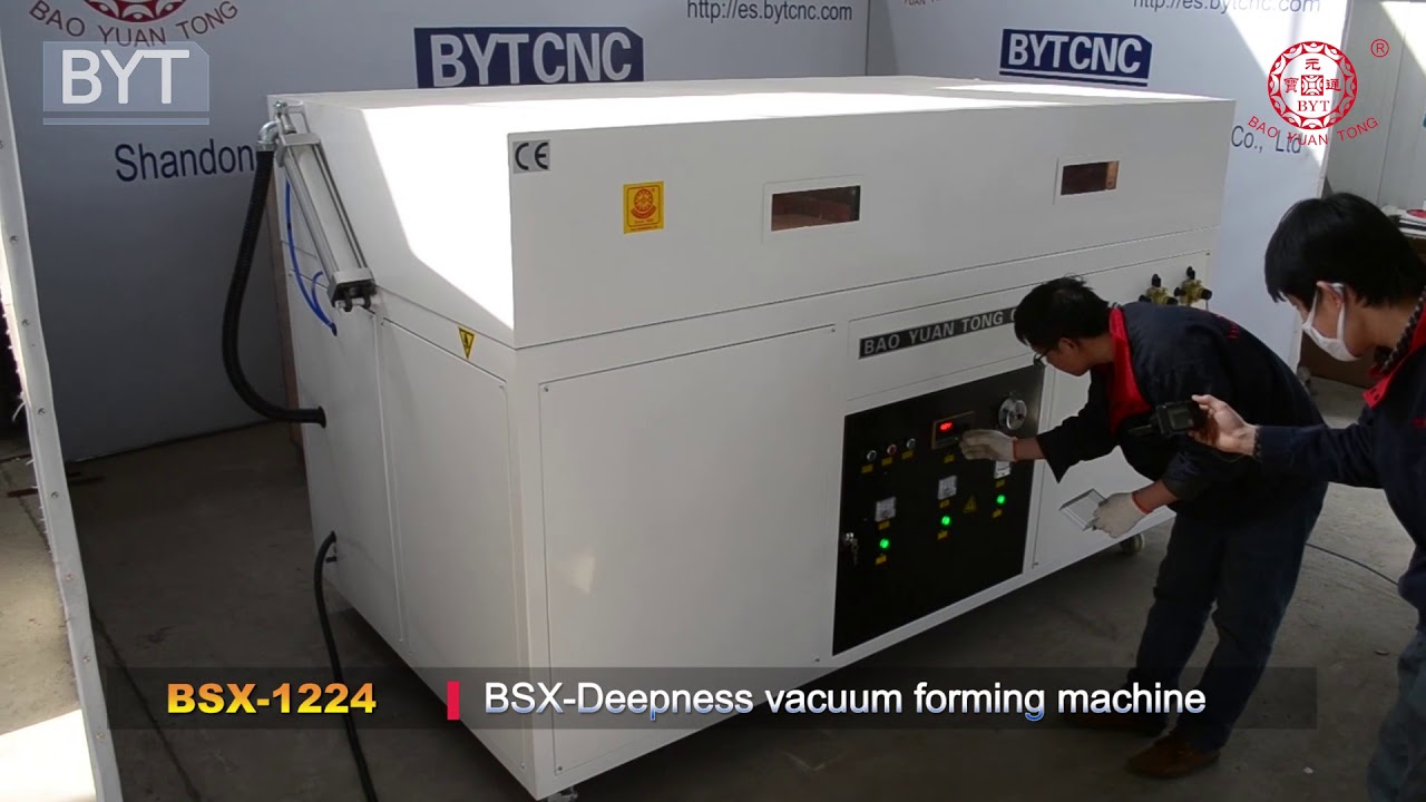 Deep vacuum forming machine for plastic material with 300mm forming ...