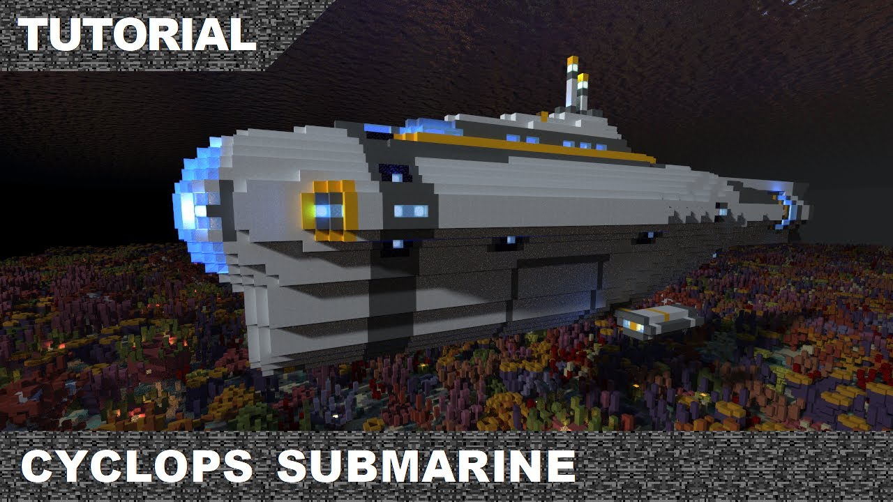 Minecraft Subnautica Cyclops Submarine Tutorial & Download - YouTube