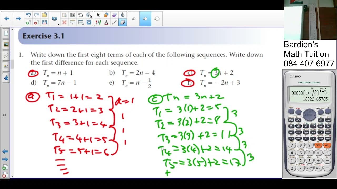 Gr 11 Number Patterns L1 Ex 3.1 Ex 3.2 (Revision of Linear sequences ...