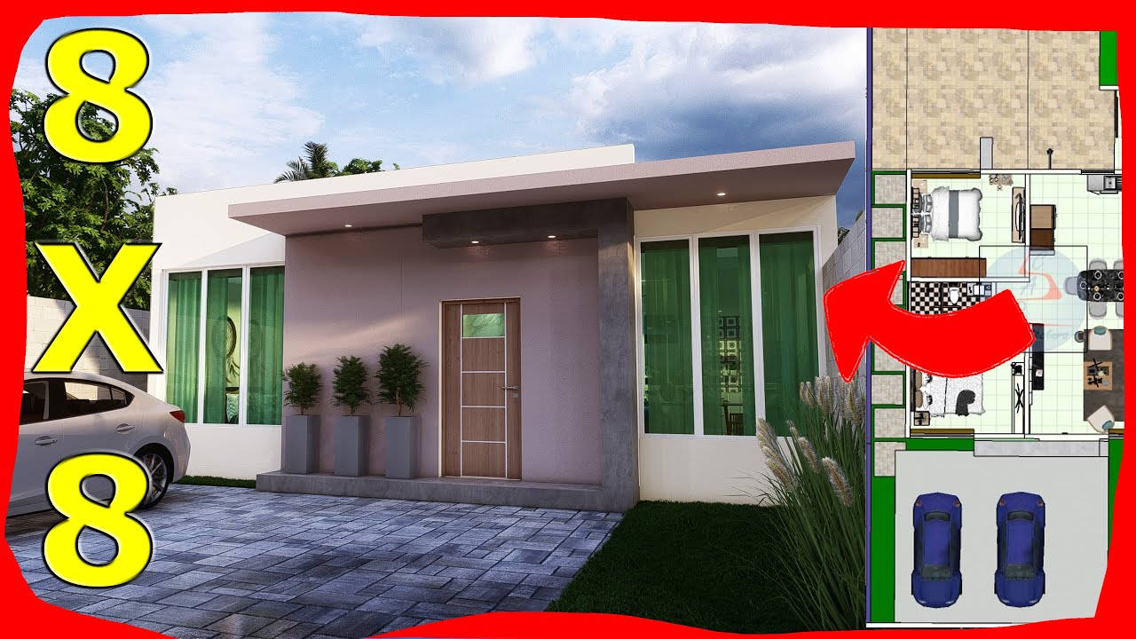 CASA de 8x8 metros de UN Piso Dos Recamaras - YouTube